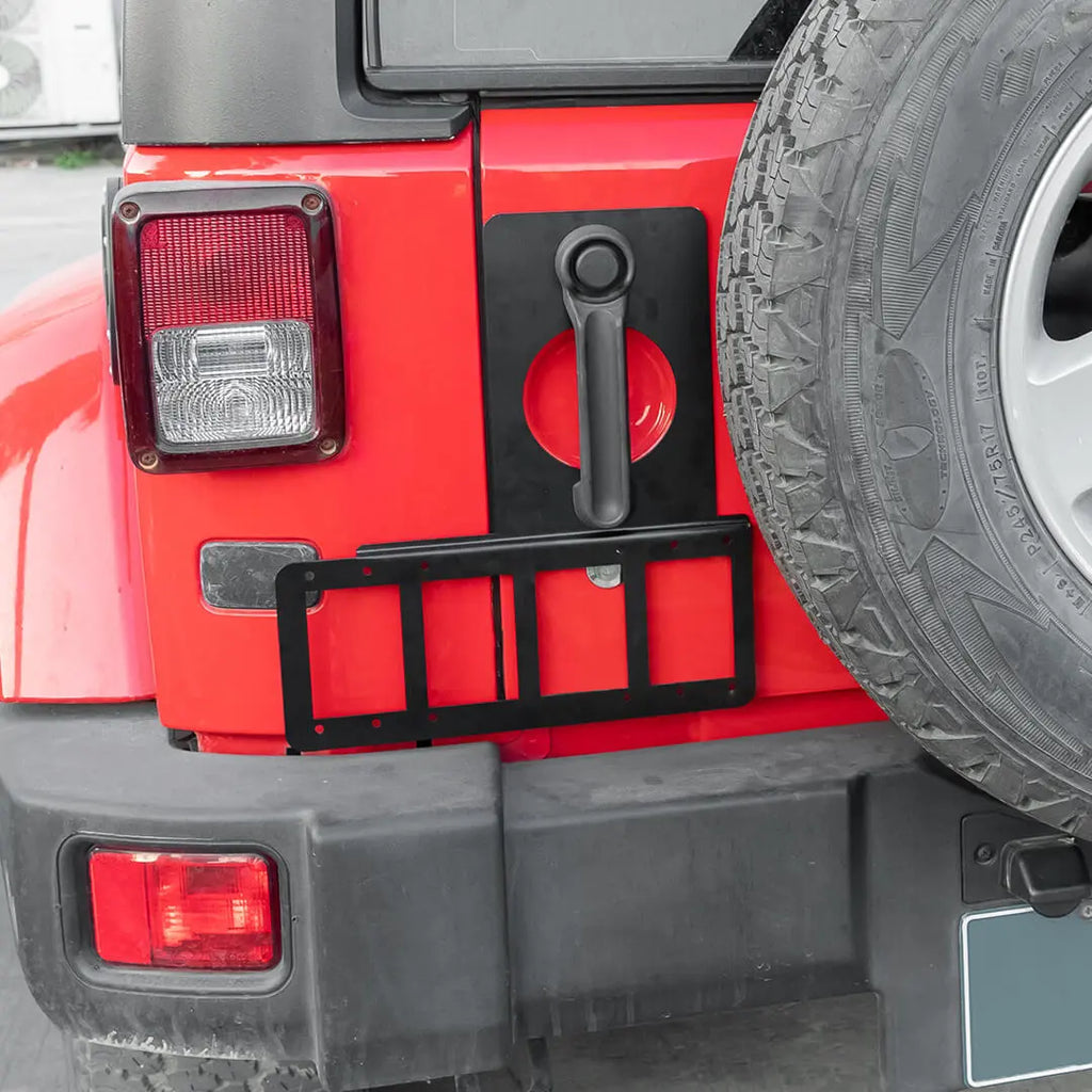 For 2007-2018 Jeep Wrangler JK Rear Tailgate License Plate Holder Frame ...