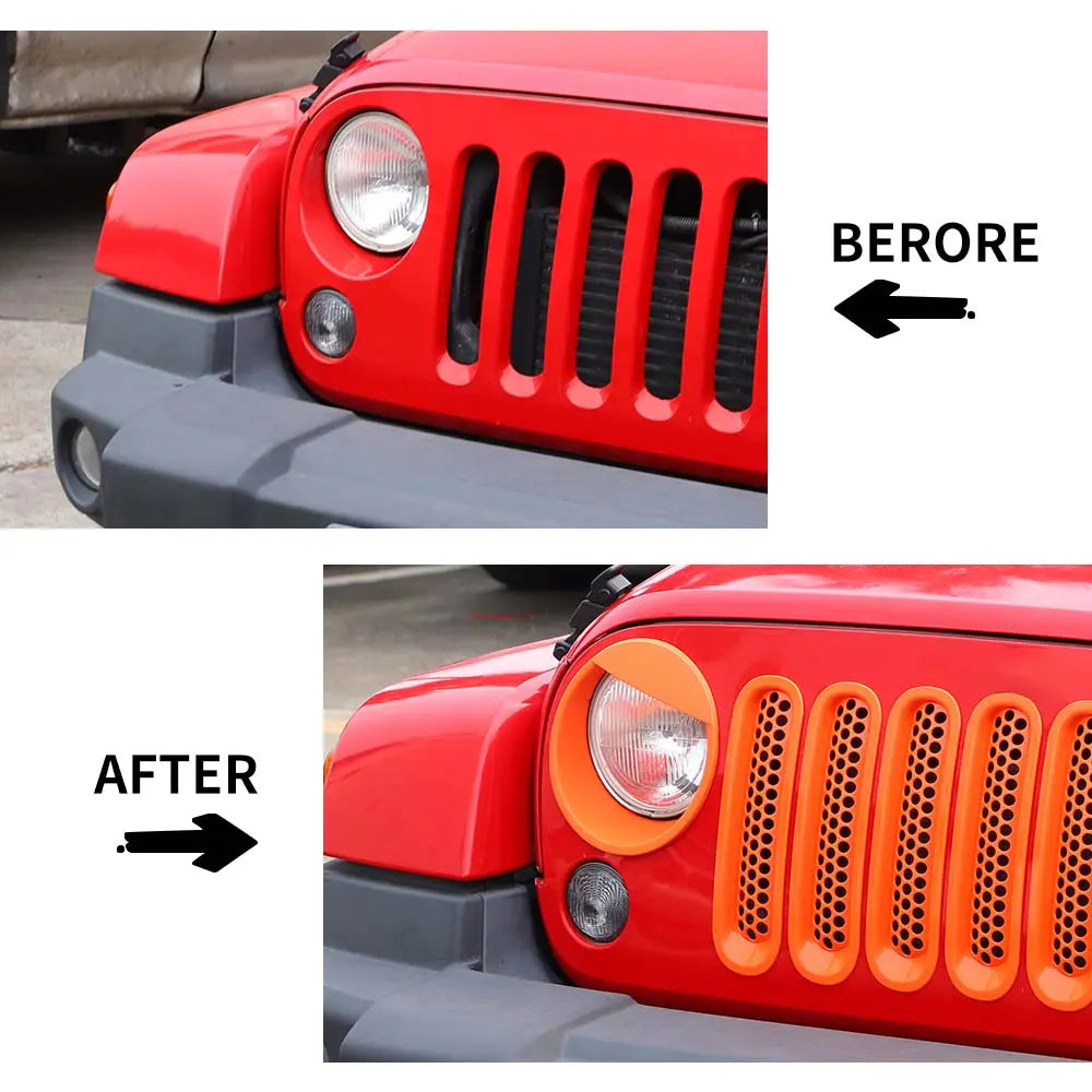 For 2007-2017 Jeep Wrangler JK Upgrade Front Honeycomb Mesh Grille ...