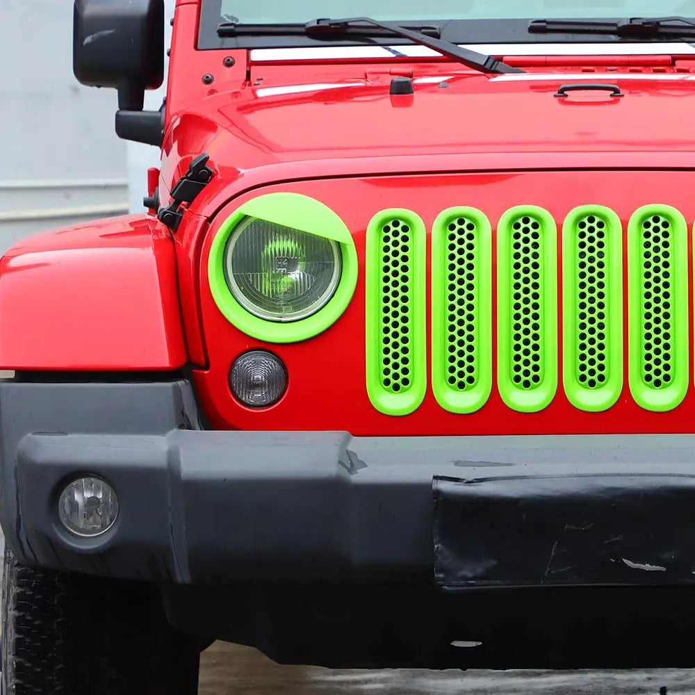 For 2007-2017 Jeep Wrangler JK Upgrade Front Honeycomb Mesh Grille ...