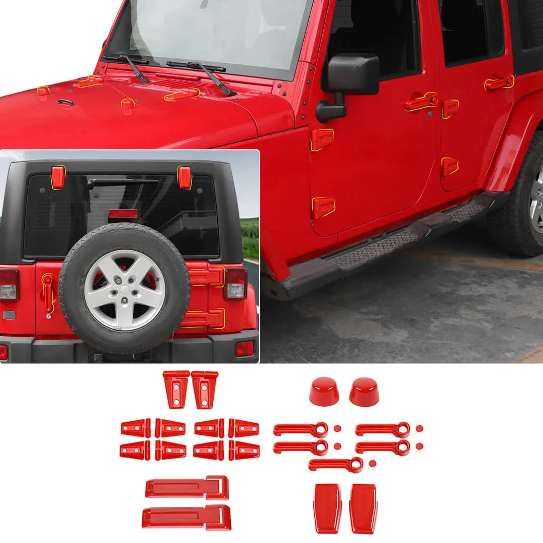 For 2007-2018 Jeep Wrangler JK Door Handle Hinge Cover Hood Rubber Head ...