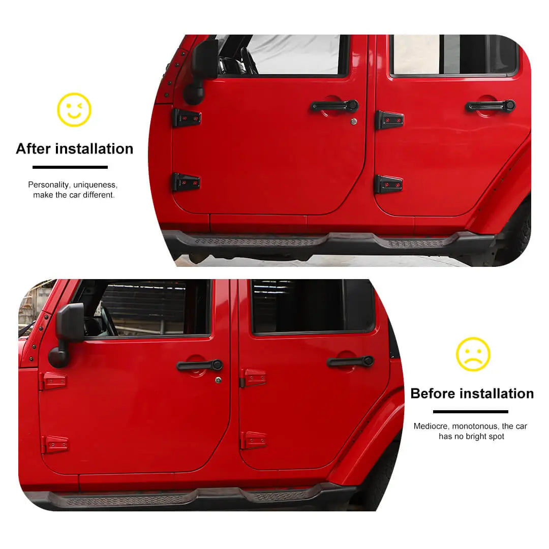 For 2007-2018 Jeep Wrangler JK Door Handle Hinge Cover Hood Rubber Head ...