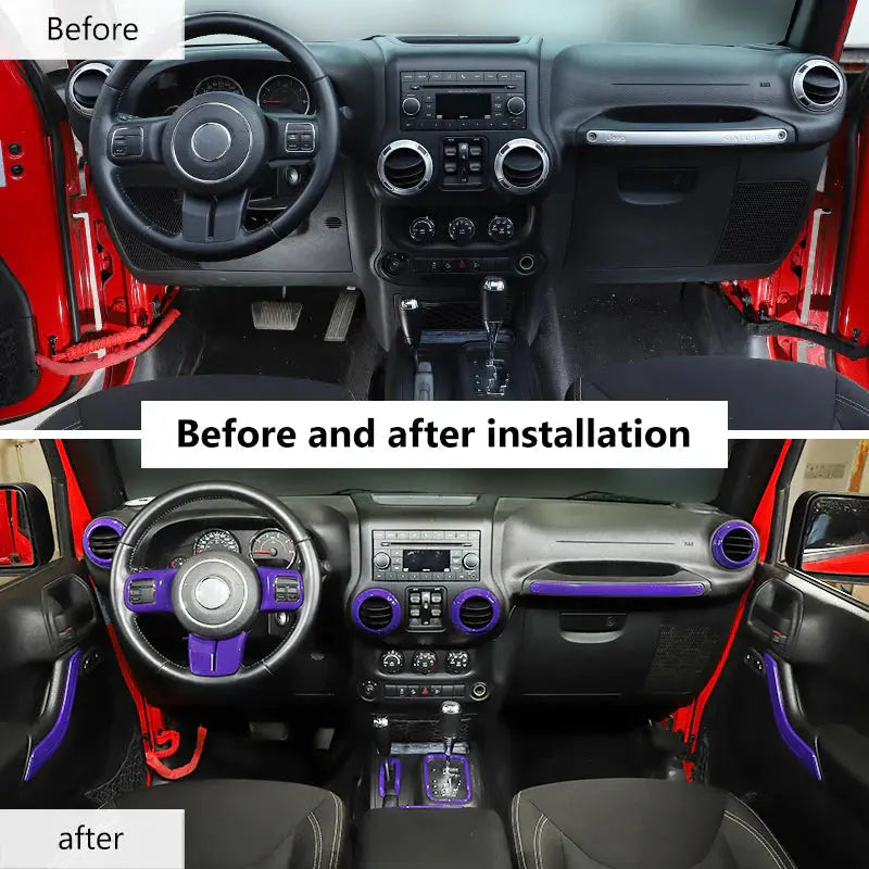 2011–2018 Jeep Wrangler JKU 4-Door 21PCS Interior Trim Kit – Accent ...