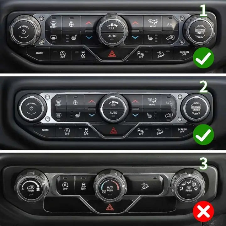 RT-TCZ Center Control Air Conditioner Switch Trim Frame for 2018-2023 ...