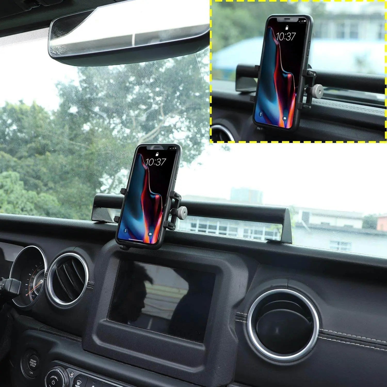 RT-TCZ Dashboard Bar Phone Holder for 2018-2023 Jeep Wrangler JL JLU ...