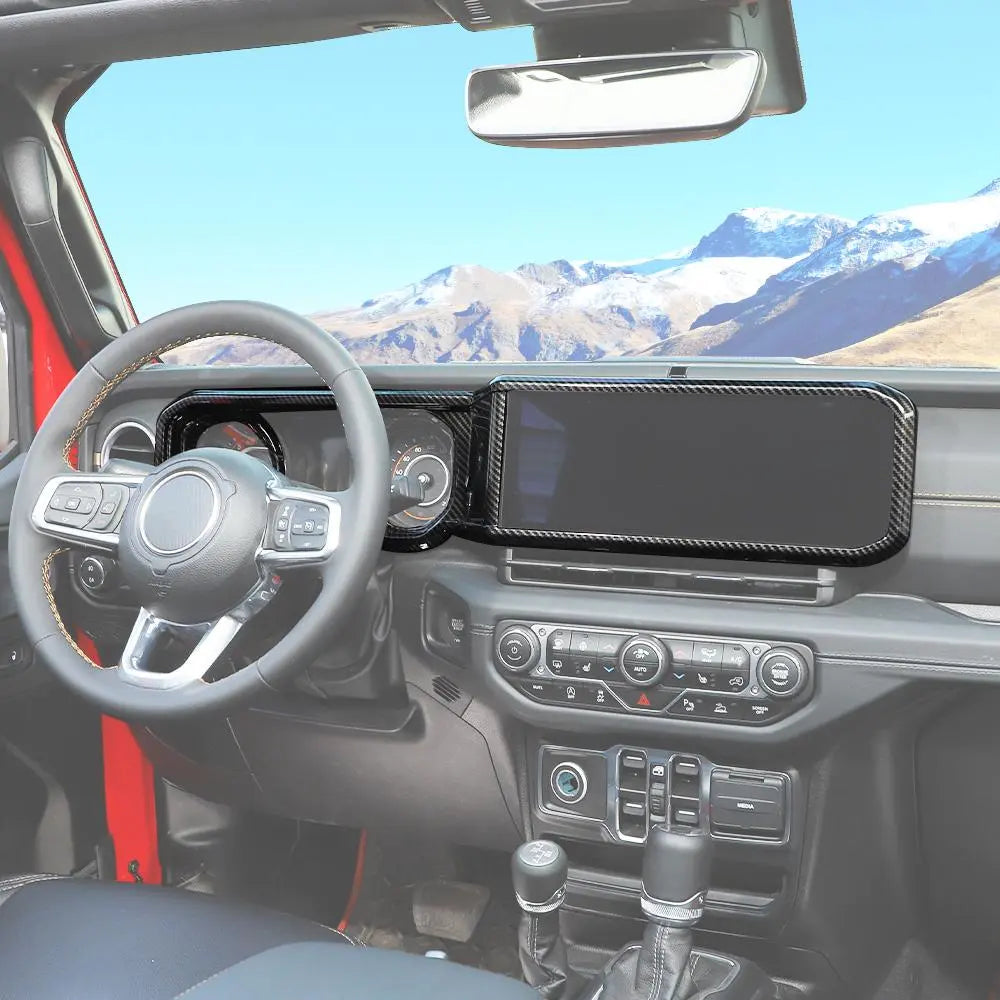 RT-TCZ 2x Dashboard Trim+Navigation Panel Cover Kit For Jeep Wrangler ...
