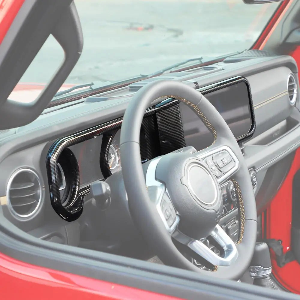 RT-TCZ 2x Dashboard Trim+Navigation Panel Cover Kit For Jeep Wrangler ...