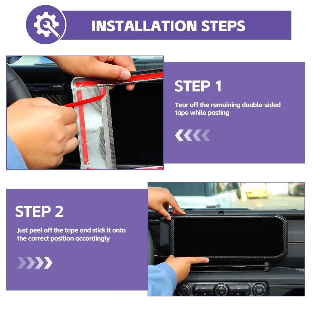 RT-TCZ 2x Dashboard Trim+Navigation Panel Cover Kit For Jeep Wrangler ...
