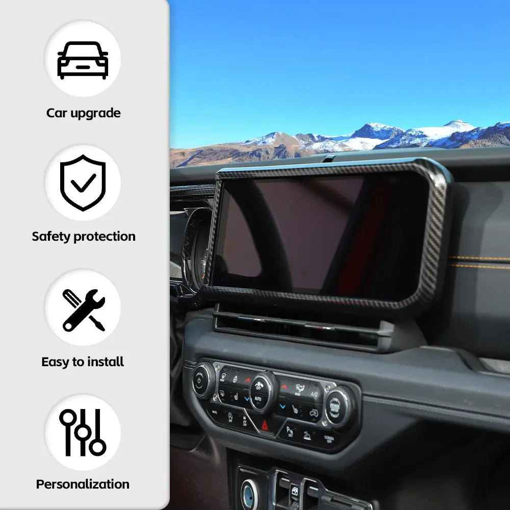 RT-TCZ 2x Dashboard Trim+Navigation Panel Cover Kit For Jeep Wrangler ...
