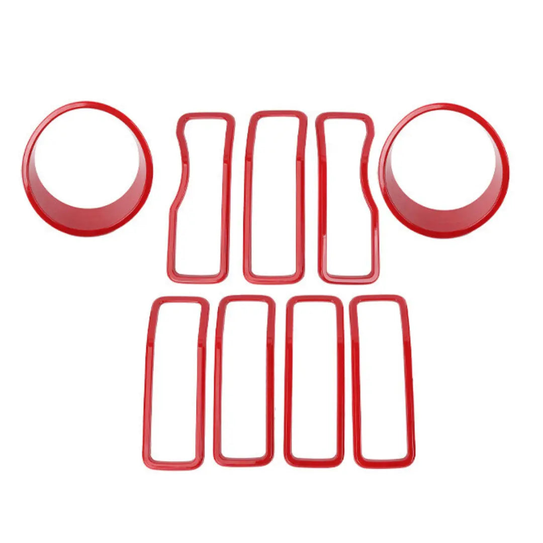 RT-TCZ Grill Insert+Front Headlight Cover Trim For Jeep Wrangler JL ...