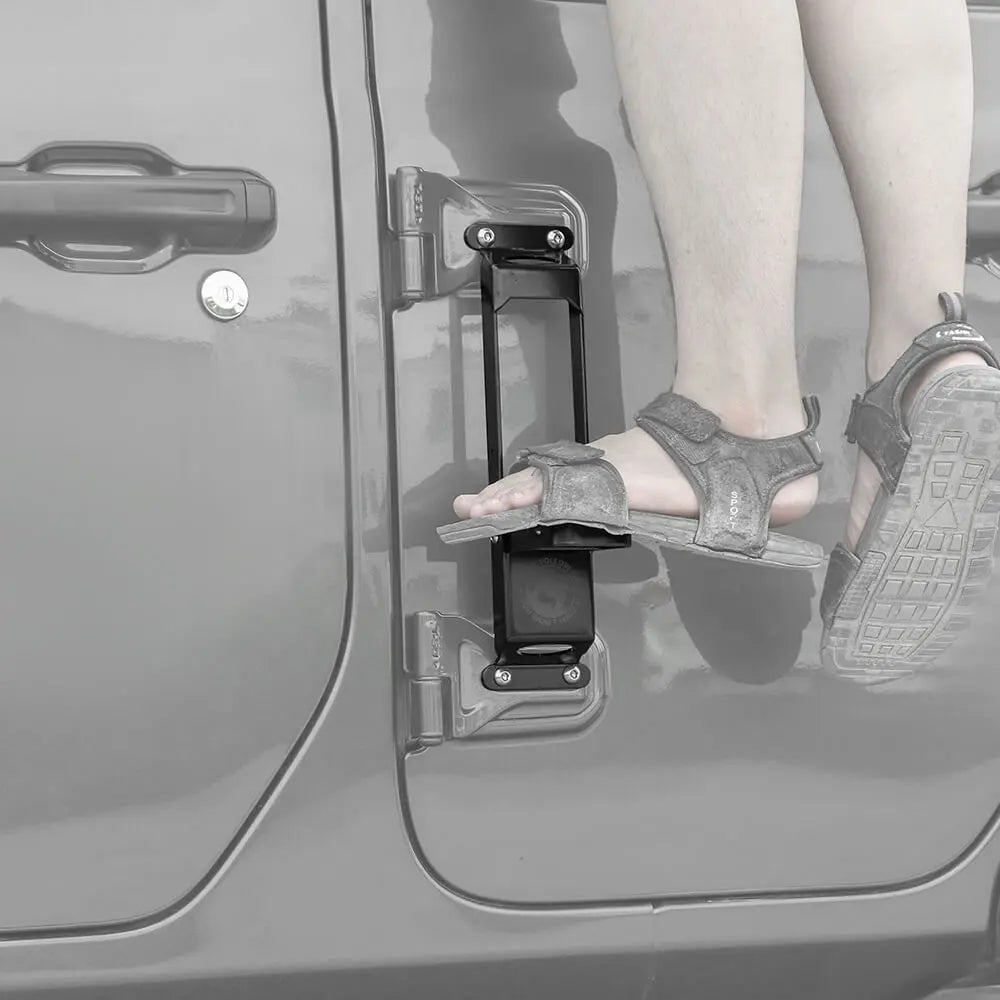 For Jeep Wrangler JK JL JT Door Hinge Step Foot Peg Metal Foldable Foot ...