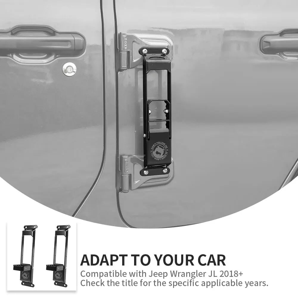 For Jeep Wrangler JK JL JT Door Hinge Step Foot Peg Metal Foldable Foot ...