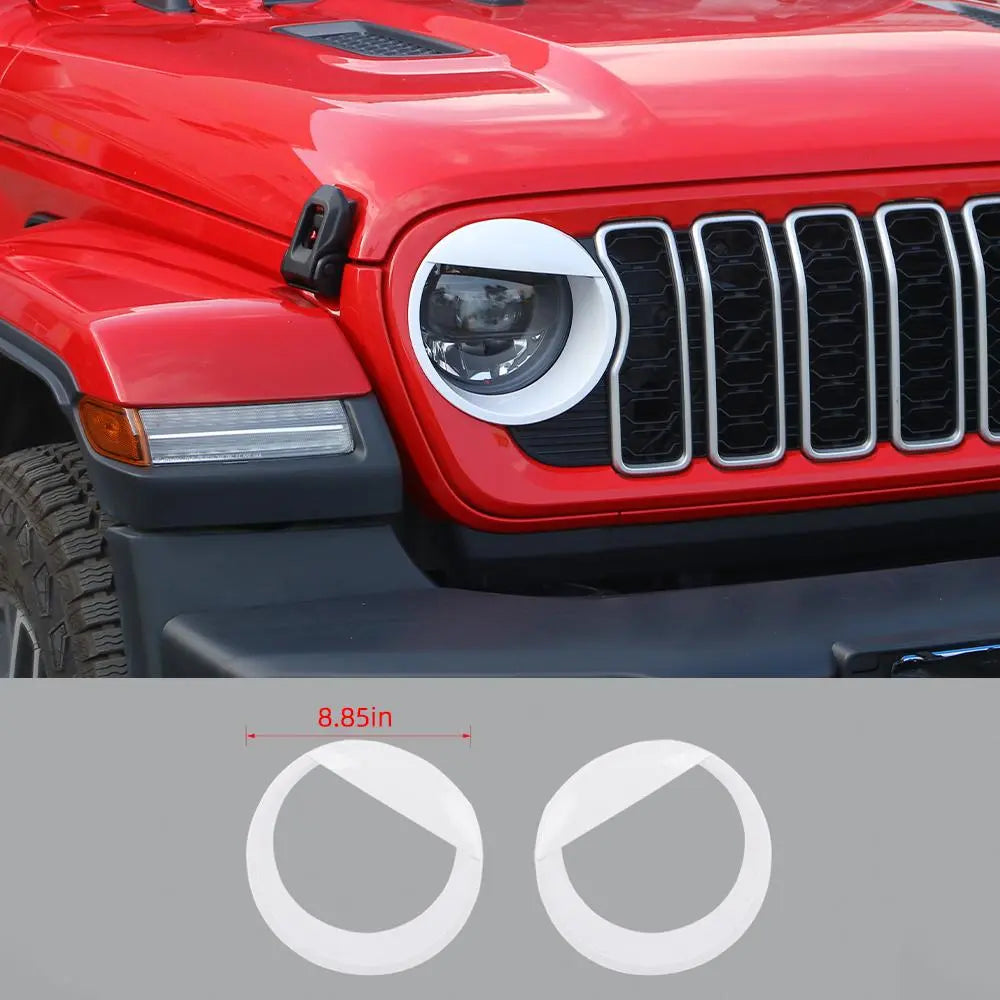 RT-TCZ Front Side Headlight Lamp Moldings Cover Trim For 2024+ Jeep ...