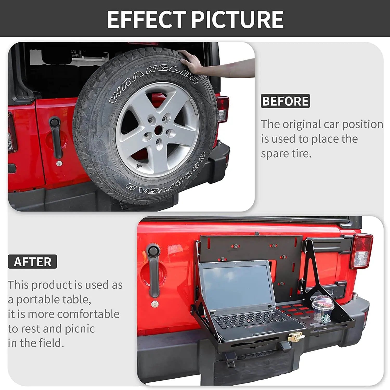 RT-TCZ Tailgate Table Metal Storage Rack Foldable Cargo Shelf for 2007 ...