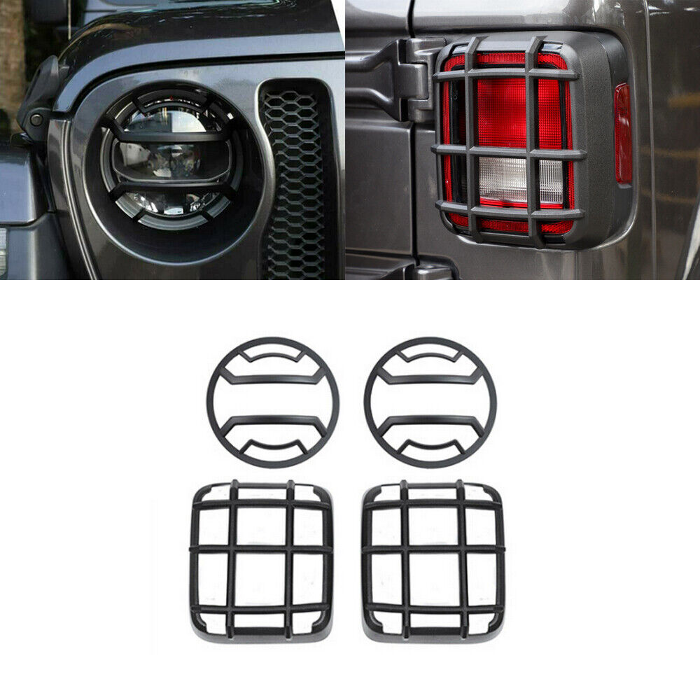 RT-TCZ Headlight&Rear Tail Light Lamp Cover Trim For Jeep Wrangler JL 18+